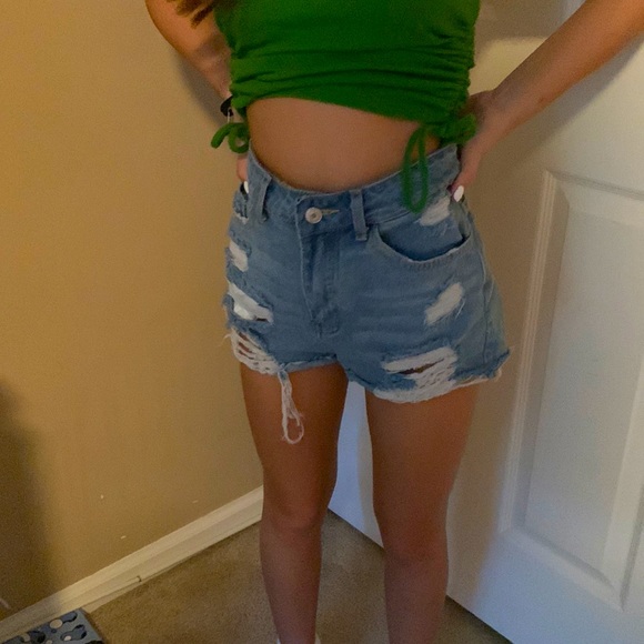 Shorts Ripped Blue Jean Shorts Medium Length Poshmark